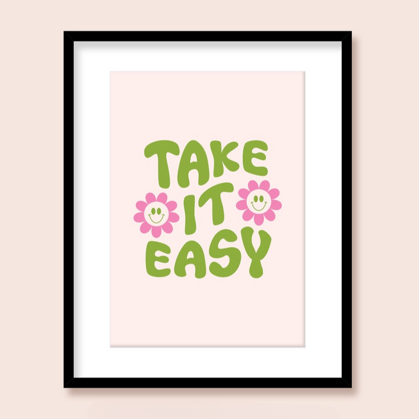 Nimki x Ruby Roller I Take It Easy Art Print in A4
